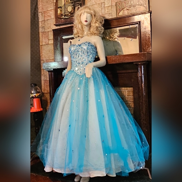Dresses | Gorgeous Cupcake Sparkle Corset Prom Princess Dress Aqua And ...